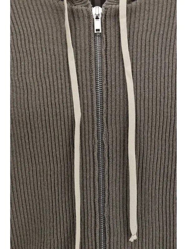 Rick Owens Ribbed Virgin Wool Knit Hoodie