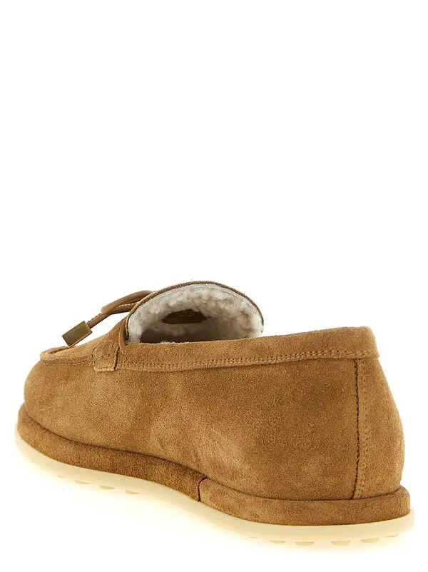 TOD'S Suede Loafers - Cream