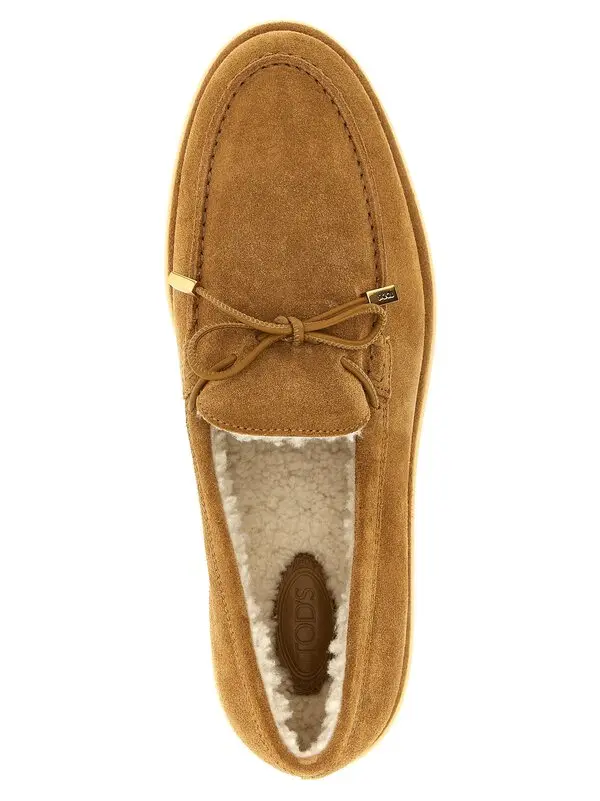 TOD'S Suede Loafers - Cream