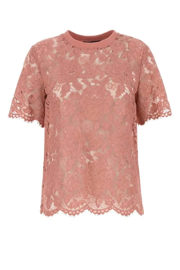 Dolce & Gabbana Lace T-shirt - Pink