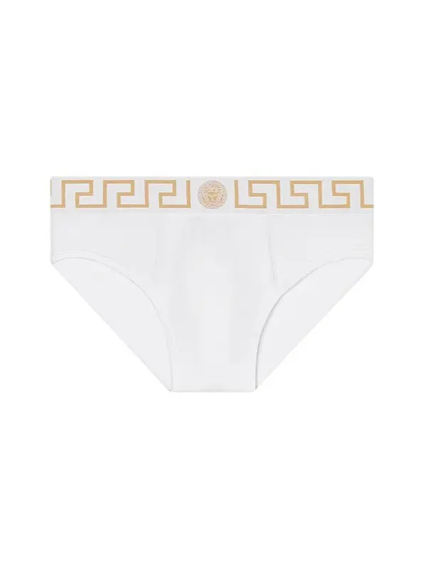 Versace Slip With Greek - White