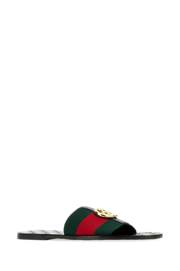 Gucci Embroidered Fabric Riviera Slippers