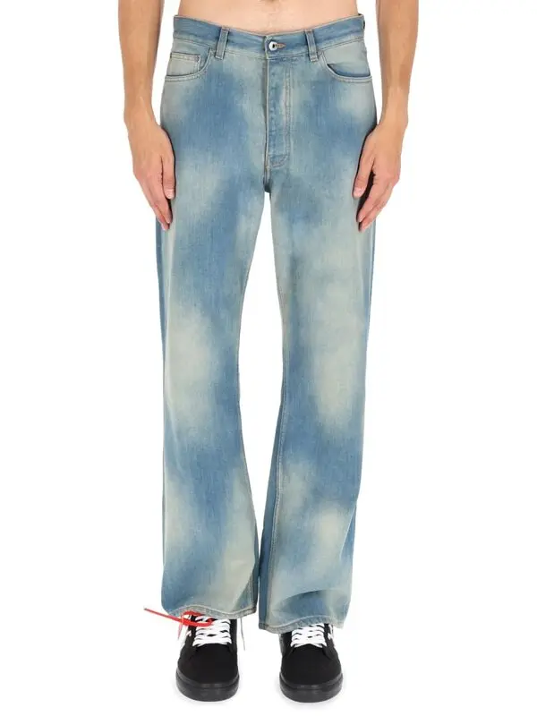 Off-White Diag Raw Patch Jeans