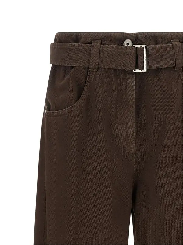 Brunello Cucinelli Belted Wide-leg Jeans