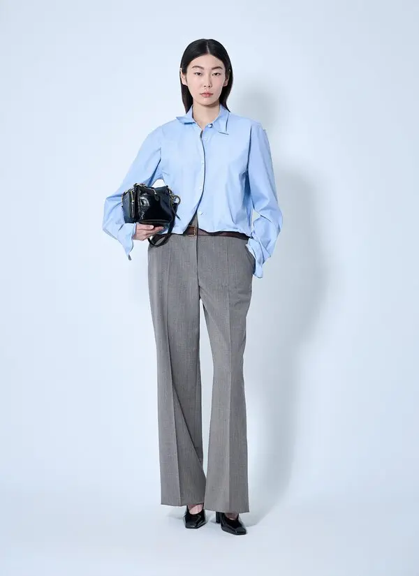 Prada Technical Wool Pants With Printed Belt