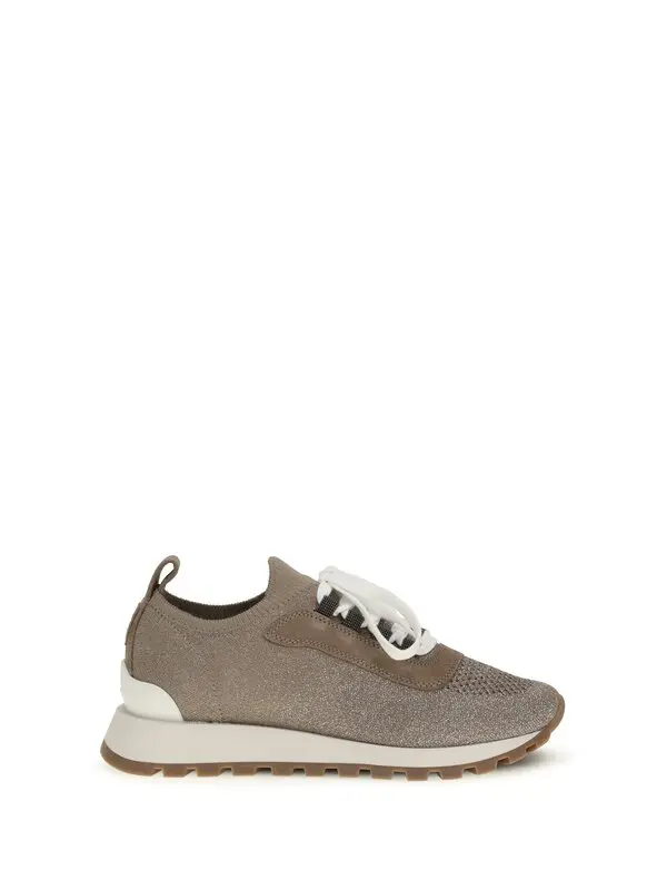 Brunello Cucinelli Cotton Sneakers - Cream