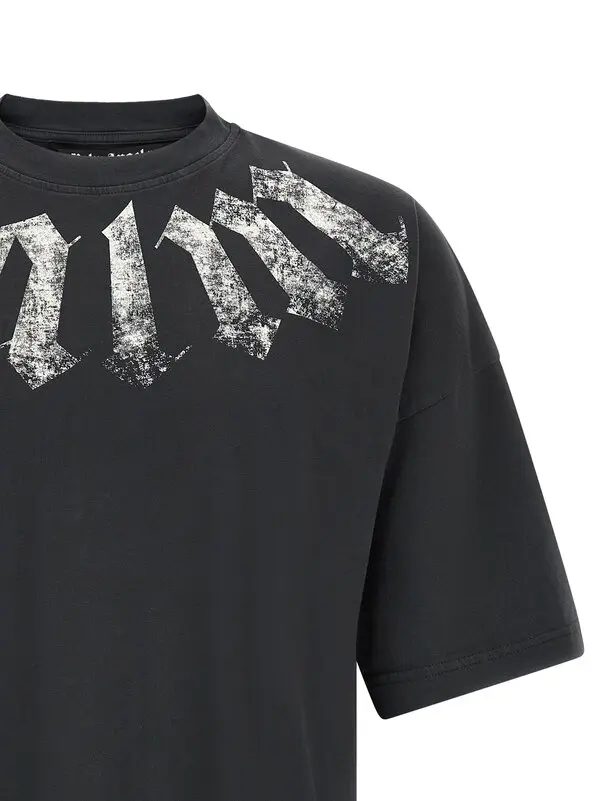 Palm Angels Craquelé Gothic Print T-shirt