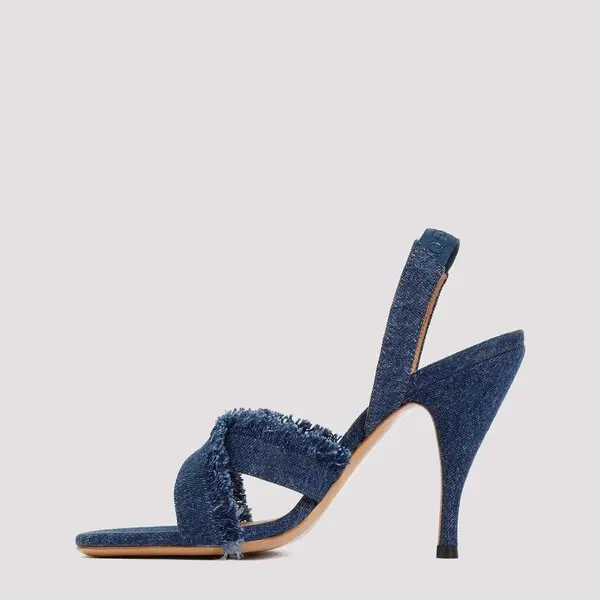 Off-White Curvy Heel Denim Sandal
