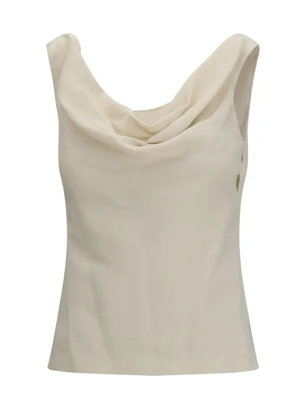 Brunello Cucinelli Viscose And Linen Twill Top