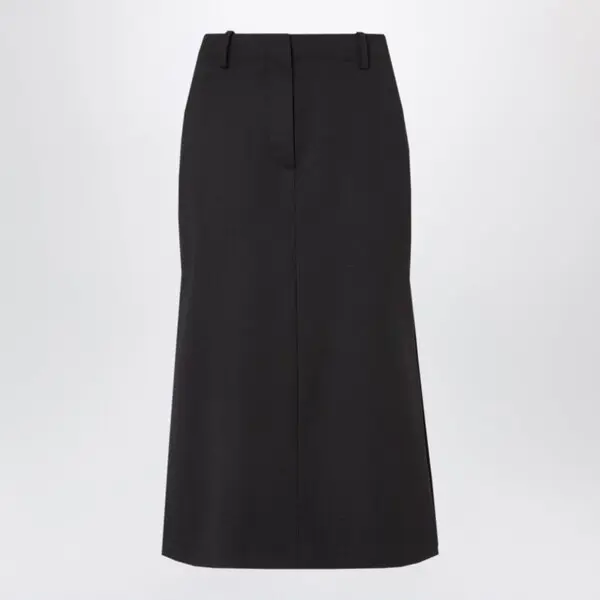 Fendi Grain De Poudre Silk And Wool Skirt - Black
