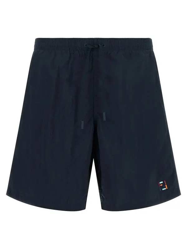 Fendi Ff Stitching Nylon Swimsuit - Blue