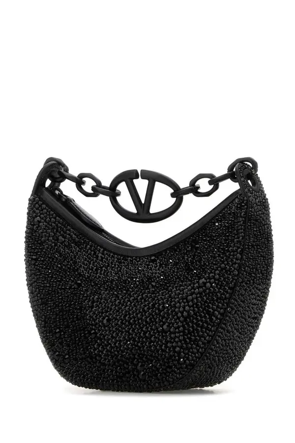 Valentino Garavani Embellished Leather Vlogo Moon Hobo Handbag
