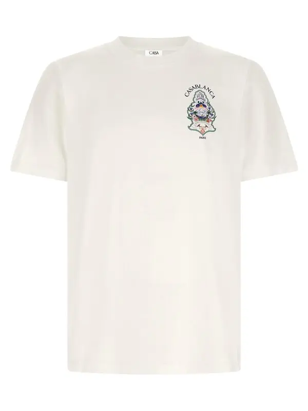 Casablanca Hotel Emblem' Print T-shirt - White