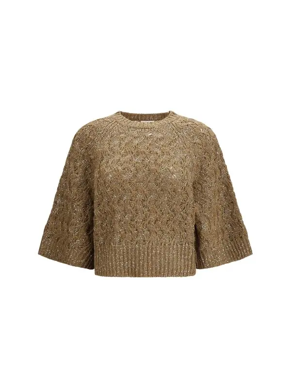 Brunello Cucinelli Open-knit Construction Sweater - Cream
