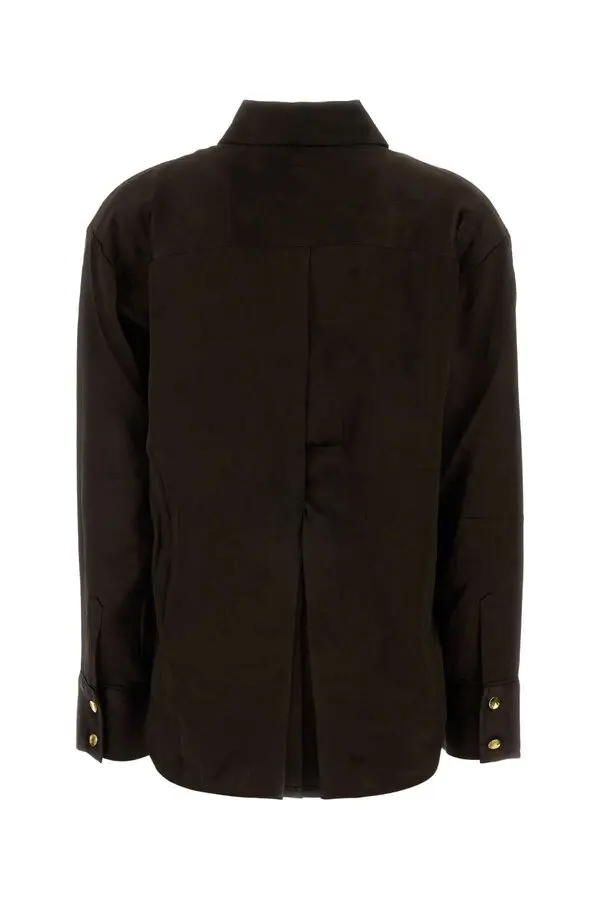 GANNI Satin Shirt - Brown