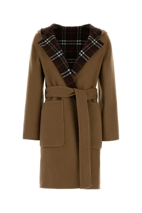 Burberry Camel Wool Reversibile Coat - Brown