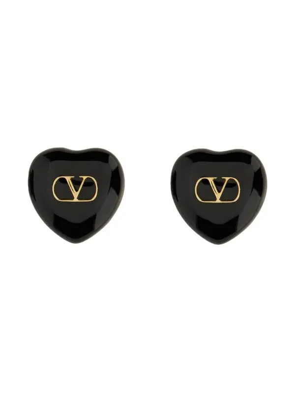 Valentino Garavani Coeur Royal Earrings - Black