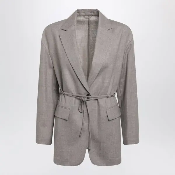 Brunello Cucinelli Melange Virgin Wool Double-breasted Blazer - Brown
