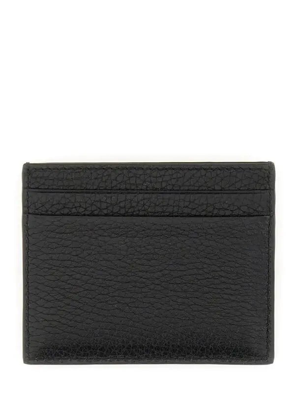 Valentino Garavani Garnet Calfskin Rockstud Card Holder - Black