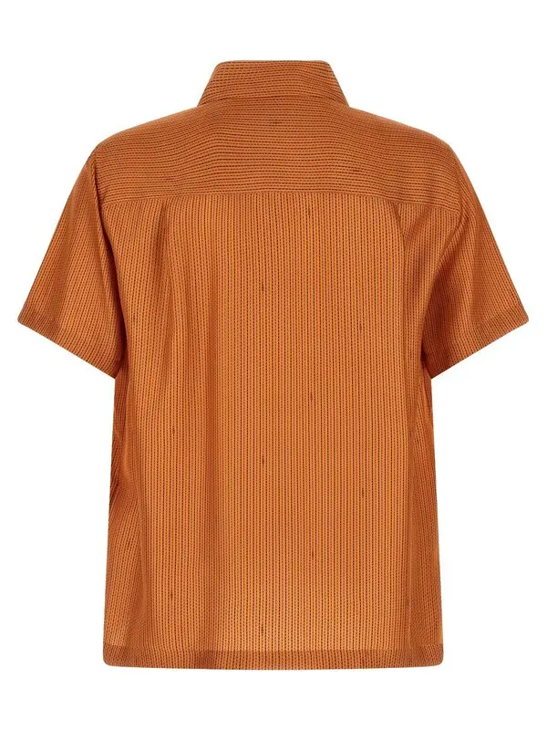 Fendi Selleria' Stitching Silk Shirt - Orange