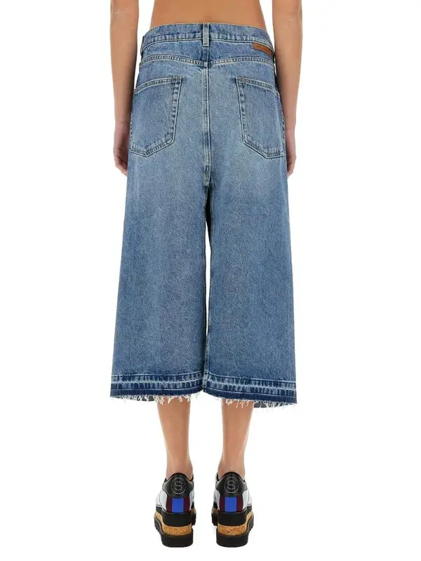 Stella McCartney Denim Skirt With Contrasting Panel - Blue