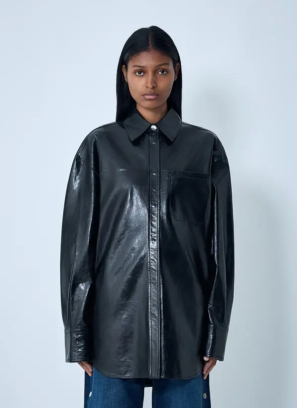 Sportmax Leather Overshirt Jacket