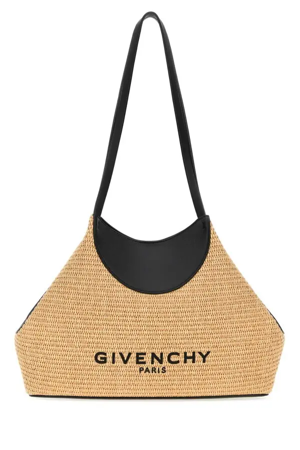 Givenchy Raffia Small Facet Shoulder Bag