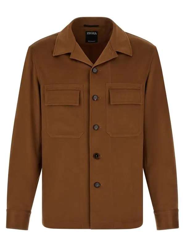 Zegna Oasis Cashmere Overshirt - Brown