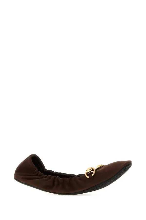 Gucci Suede Prima Ballerinas - Brown