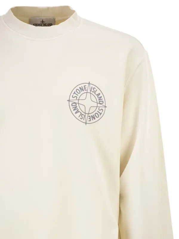 Stone Island Outline Compass Print Sweatshirt