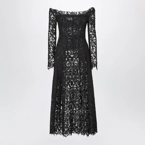 Fendi Macrame Lace Dress - Black
