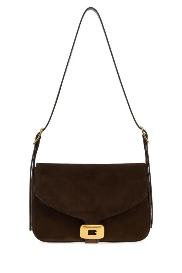 Balenciaga Dark Suede Medium Clicca Shoulder Bag