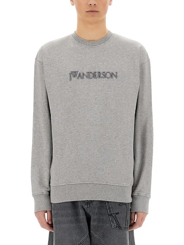 JW Anderson Crewneck Sweatshirt With Logo - Gray