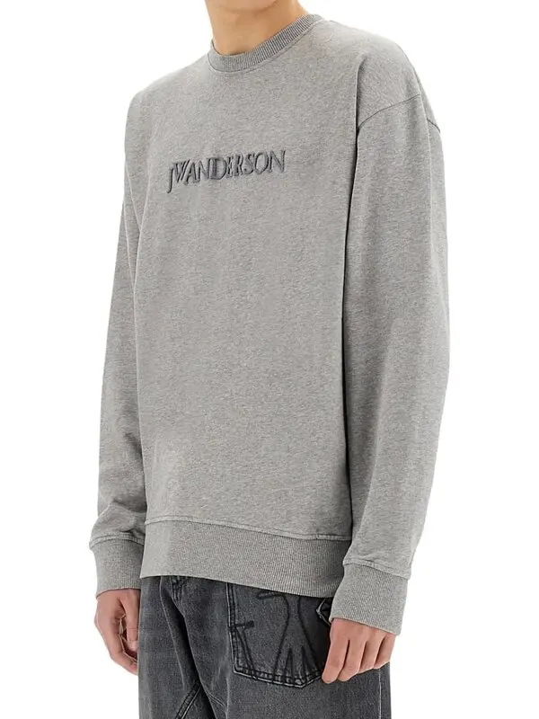 JW Anderson Crewneck Sweatshirt With Logo - Gray