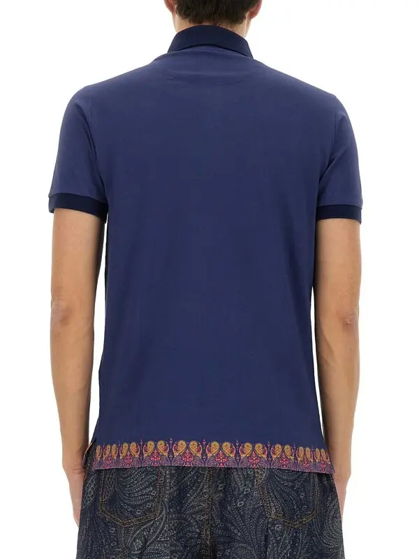 Etro Polo Shirt With Print - Blue