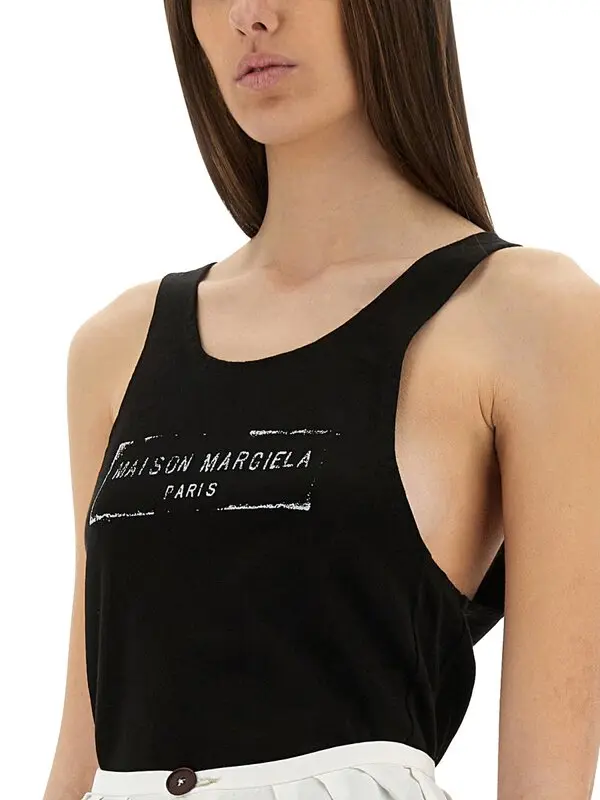 MAISON MARGIELA Logo Print Tank Top