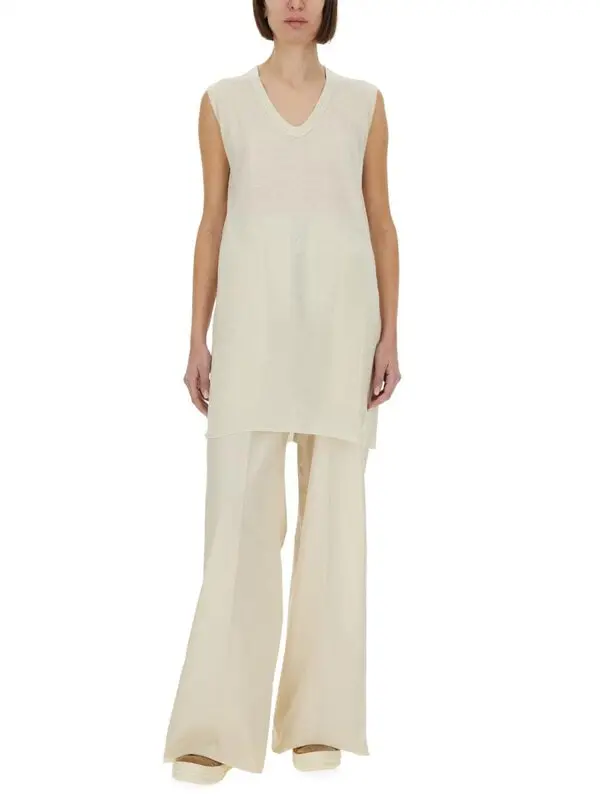 Rick Owens Wide Leg Pants - Cream