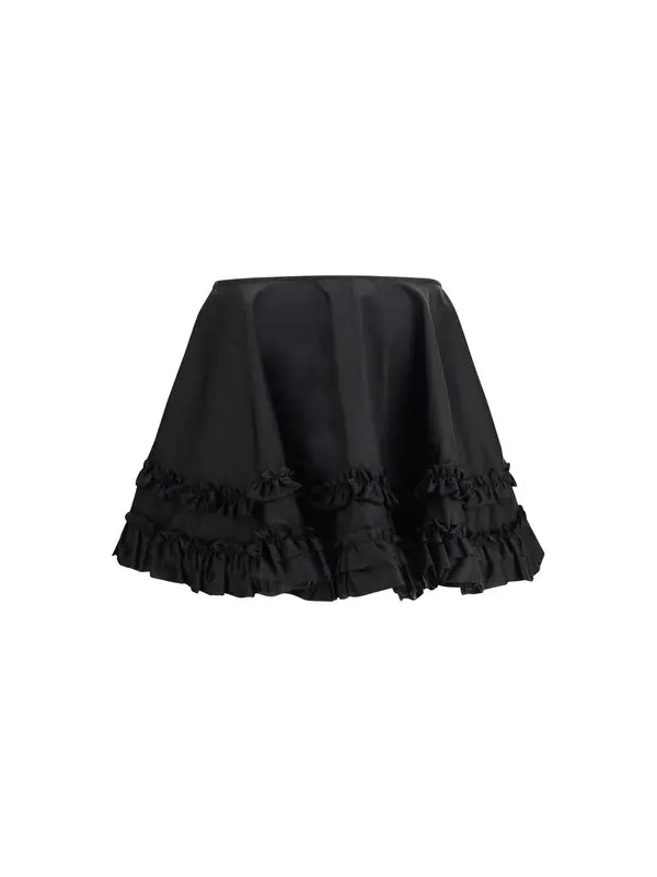 GANNI Duchesse Nylon Mini Frill Skirt