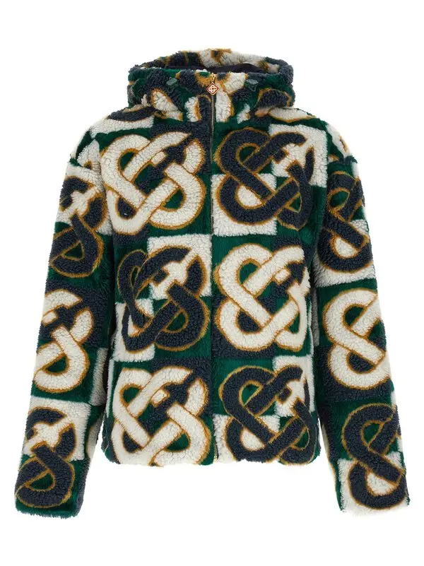 Casablanca Monogram' Intarsia Fleece Jacket - Multicolor
