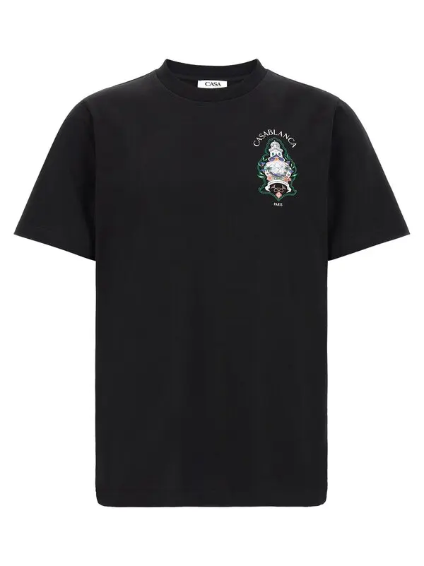 Casablanca T-shirt With 'hotel Emblem' Print - Black