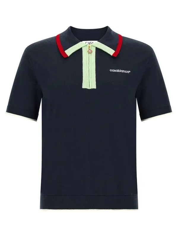 Casablanca Knit Polo Shirt With Zip