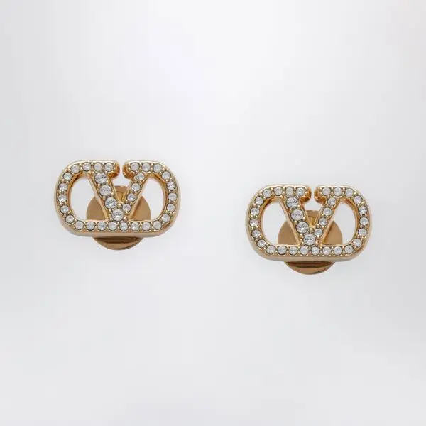 Valentino Garavani Vlogo Signature Crystal Stud Earrings - Silver