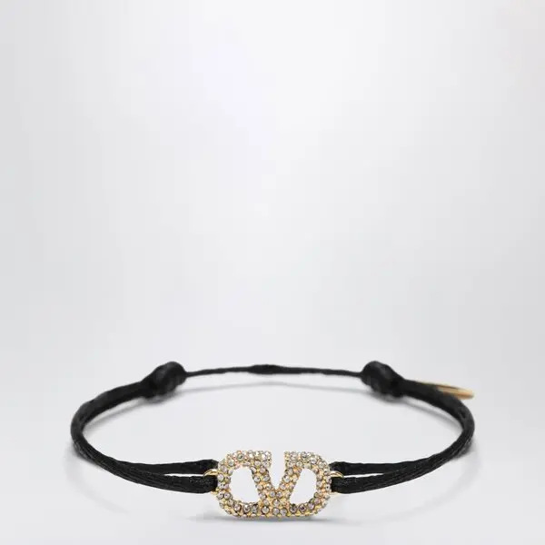 Valentino Garavani Vlogo Signature Crystal Friendship Bracelet - Black
