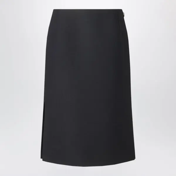 Fendi Silk And Wool Midi Pencil Skirt - Black