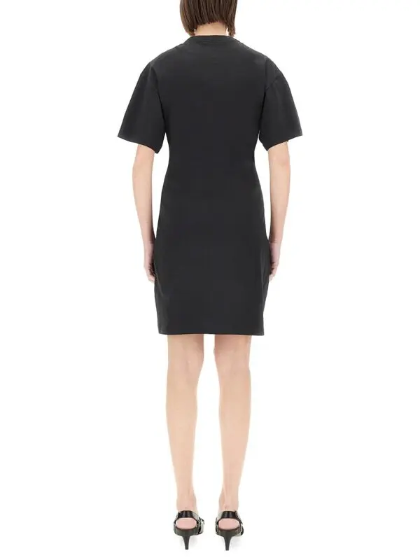 COURREGES Short Cotton Dress - Black
