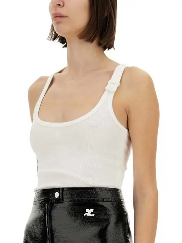 COURREGES Ribbed Tank Top