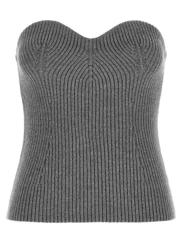 JIL SANDER Off The Shoulder Top - Gray