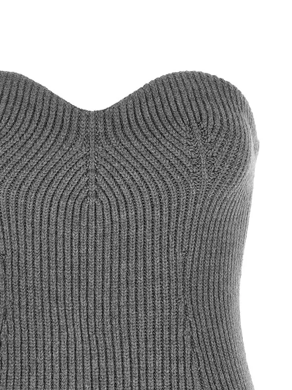JIL SANDER Off-the-shoulder Bustier Top - Gray