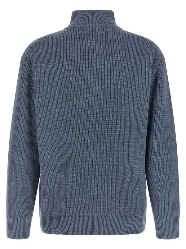 JW Anderson Half-zip Ribbed Knit Sweater - Blue