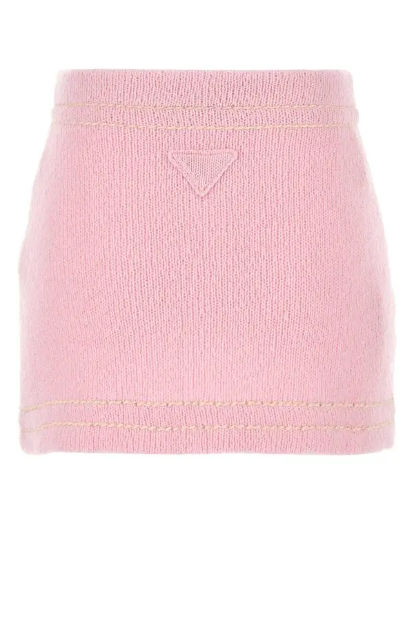 Prada Cashmere Mini Skirt - Pink